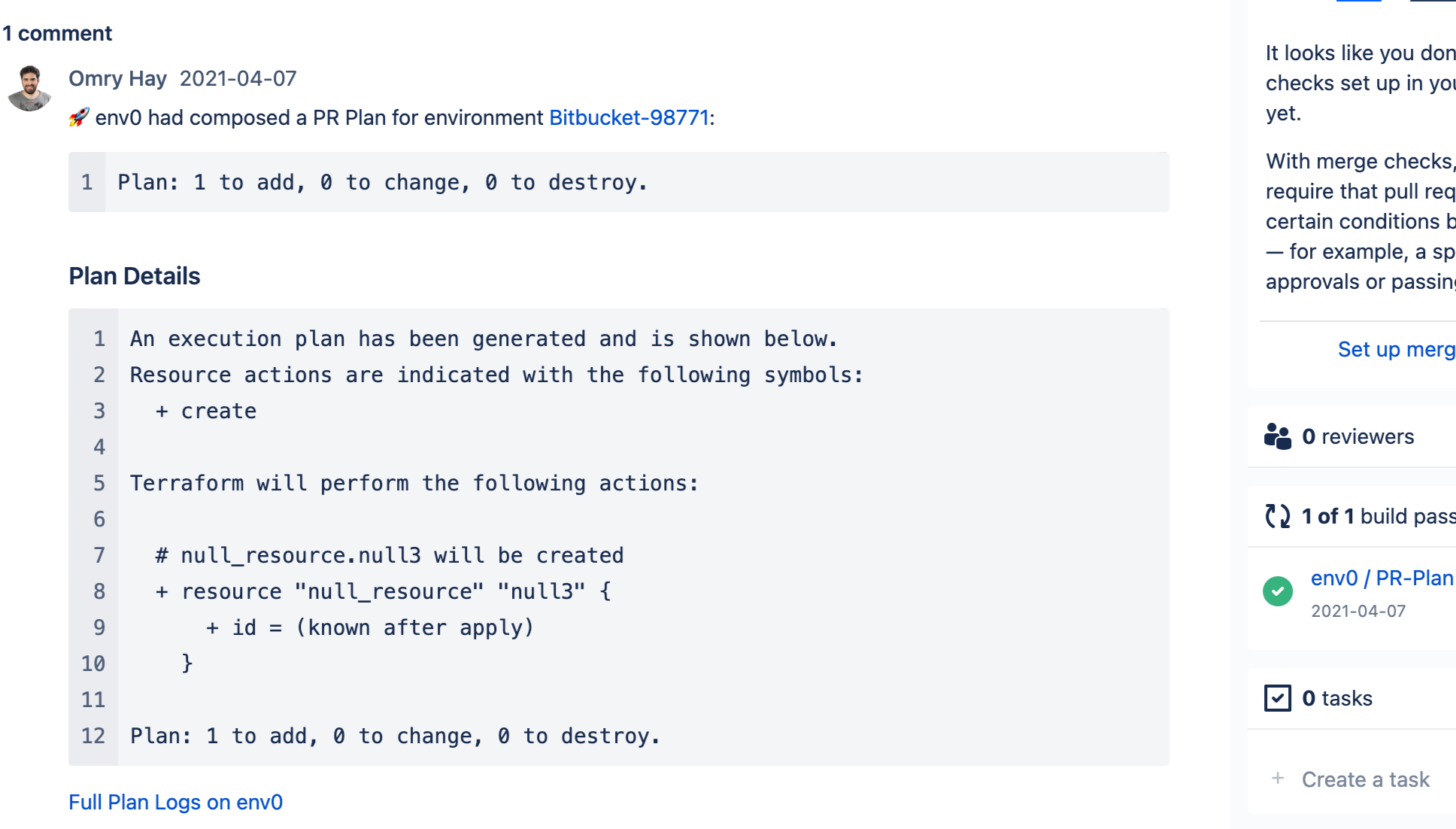 env0 for Bitbucket | Atlassian Marketplace