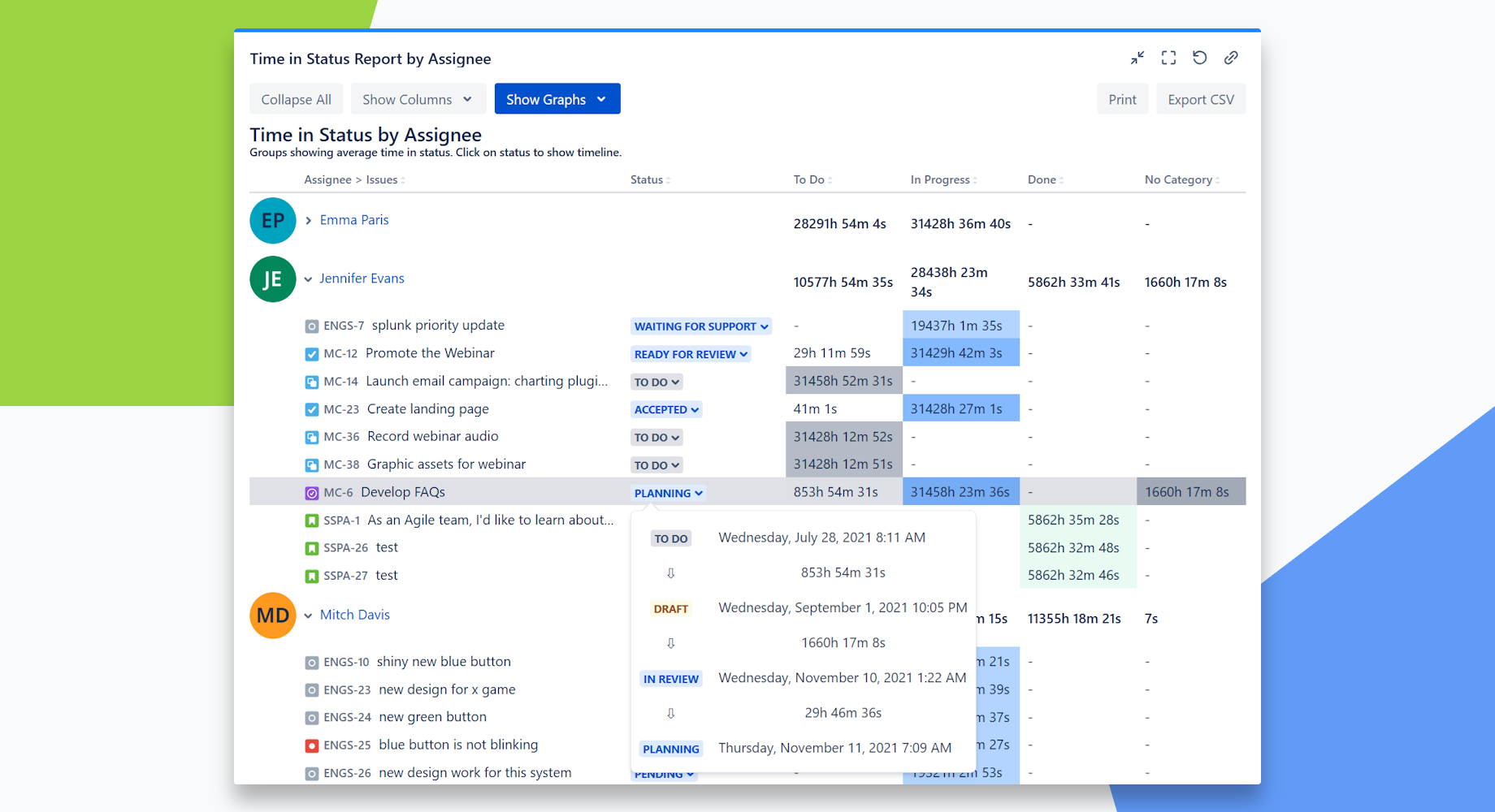 Time in Status Report Dashboard Gadget for Jira | Atlassian Marketplace