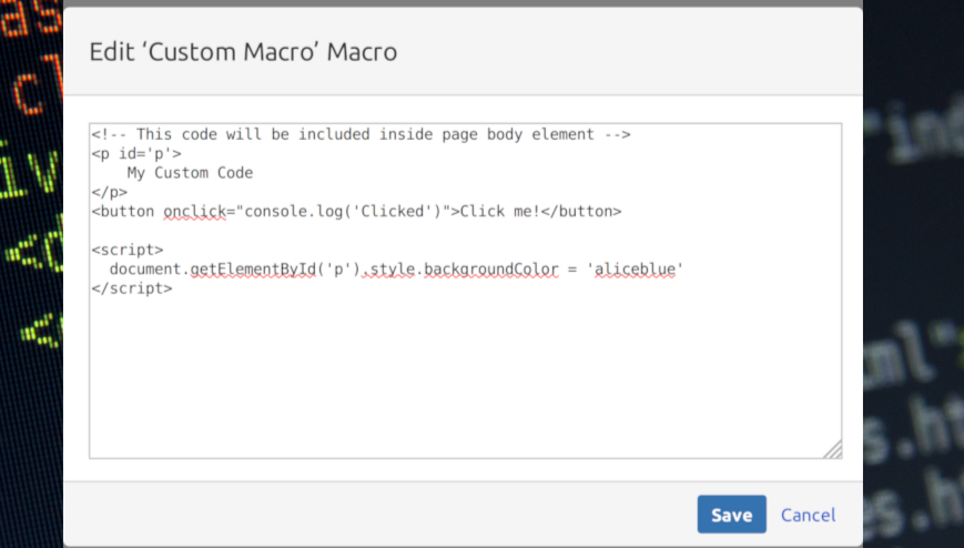 Custom HTML, CSS & JavaScript Macro | Atlassian Marketplace