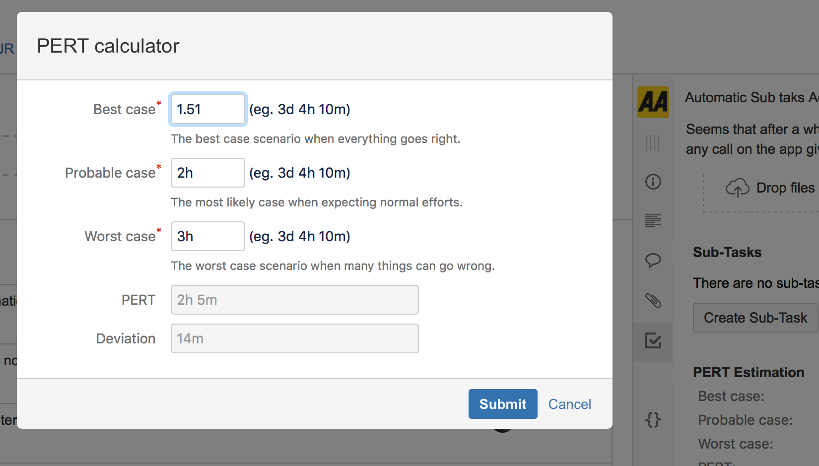 PERT calculator | Atlassian Marketplace