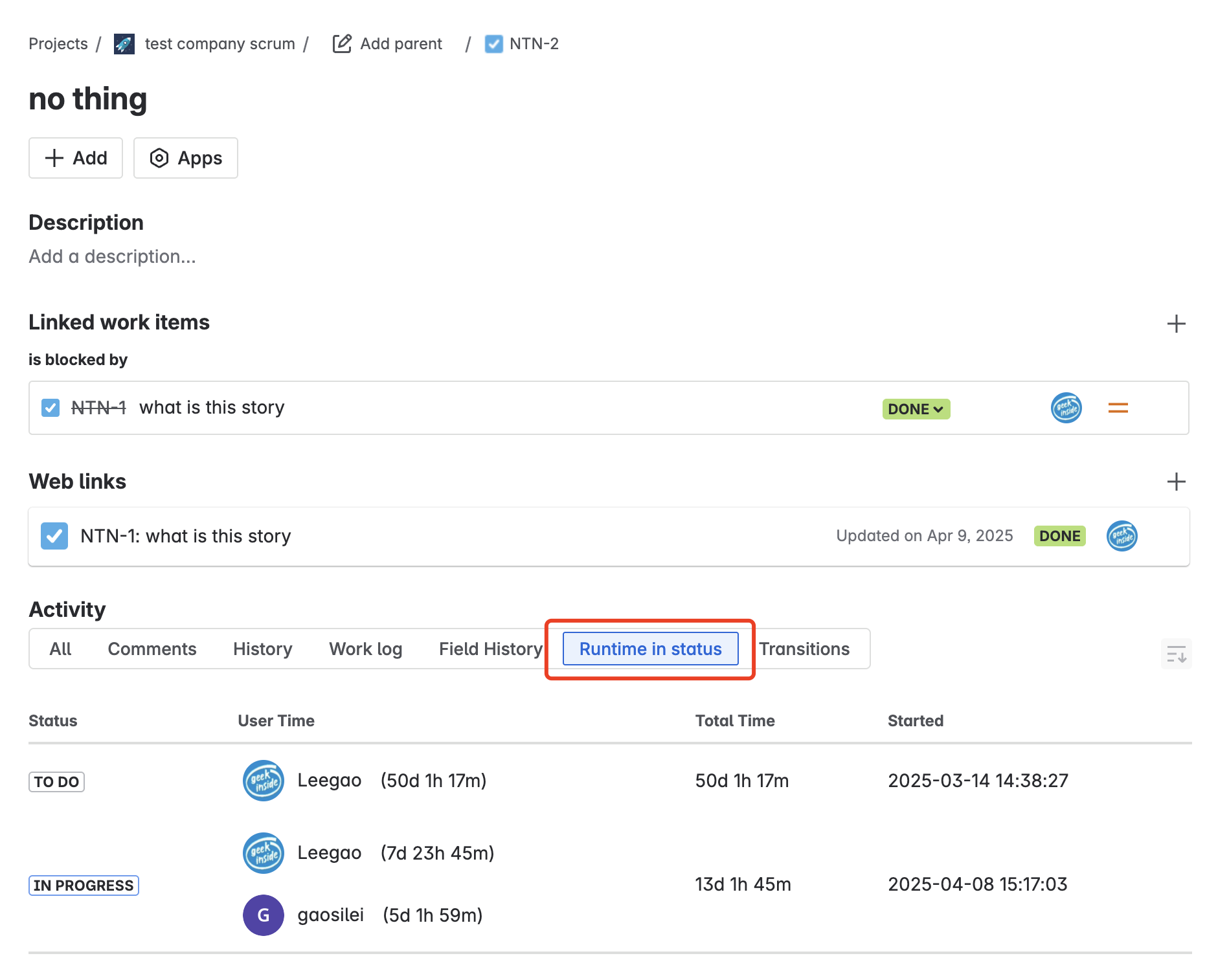 Gears runtime in status | Atlassian Marketplace