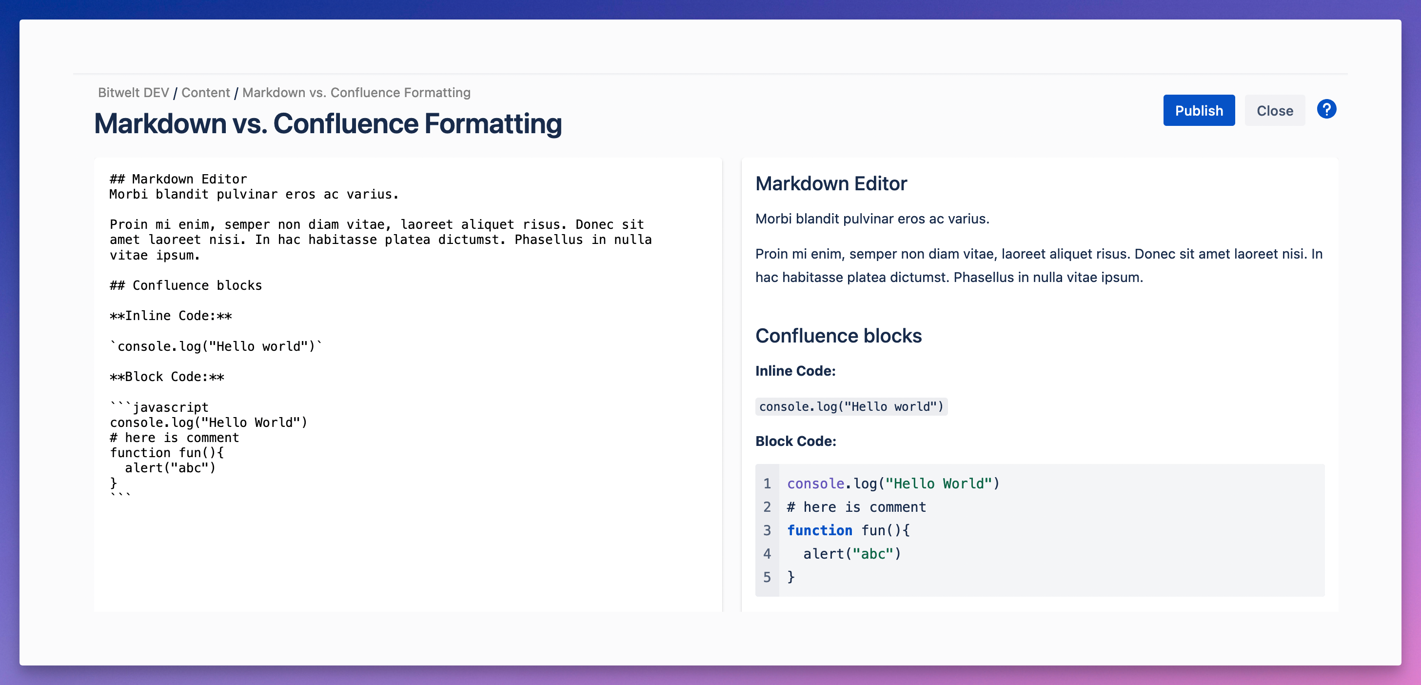 Markdown Editor for Confluence | Atlassian Marketplace