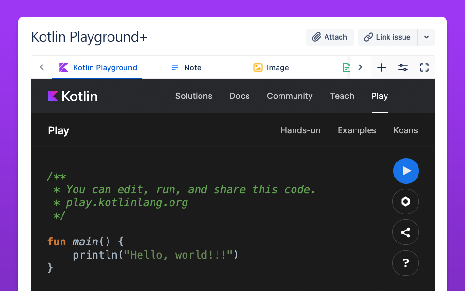 Kotlin Playground+ for Jira | Atlassian Marketplace